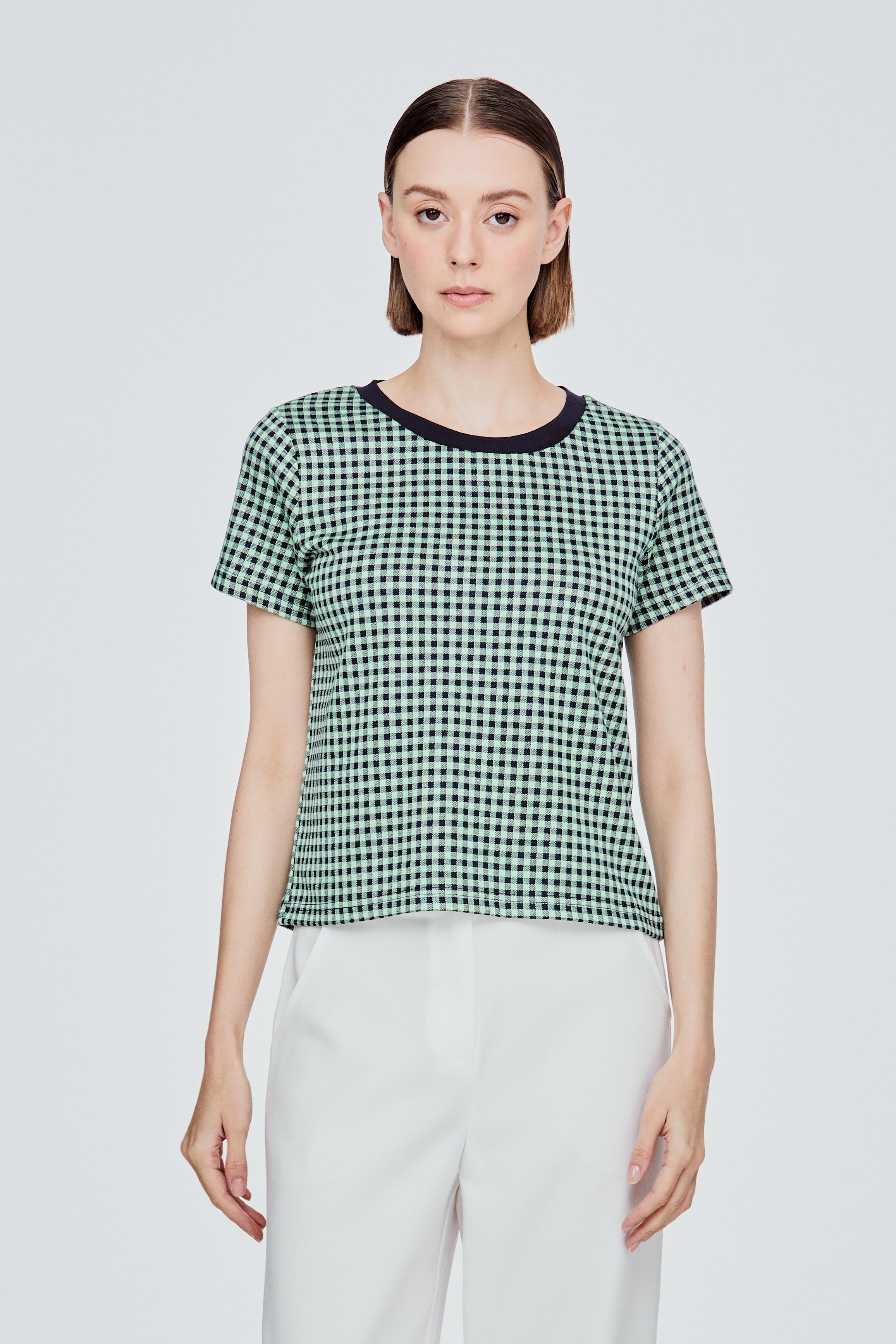 Checkered Pattern Blouse – iORA Malaysia
