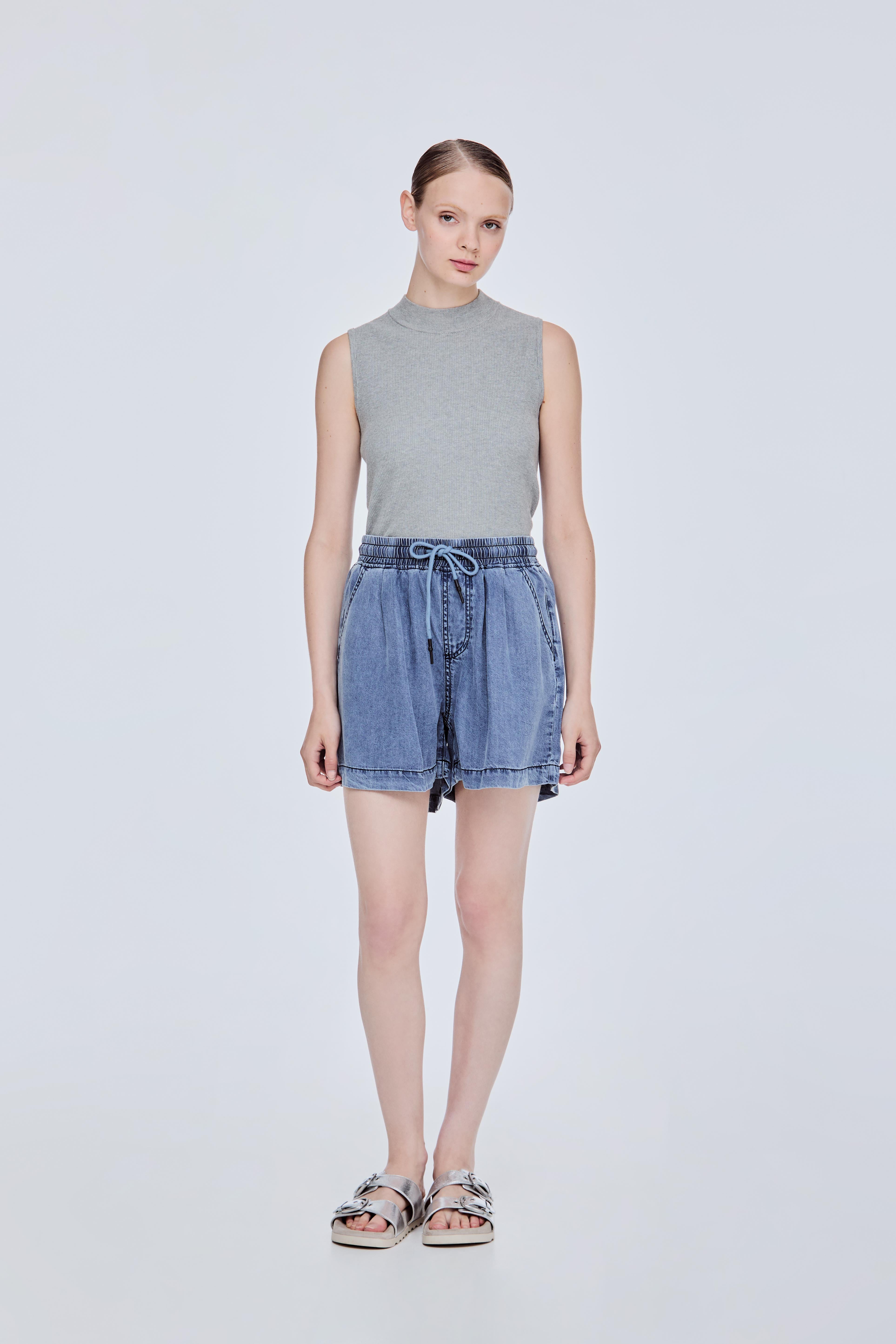 Soft Elasticated Denim Shorts – iORA Malaysia