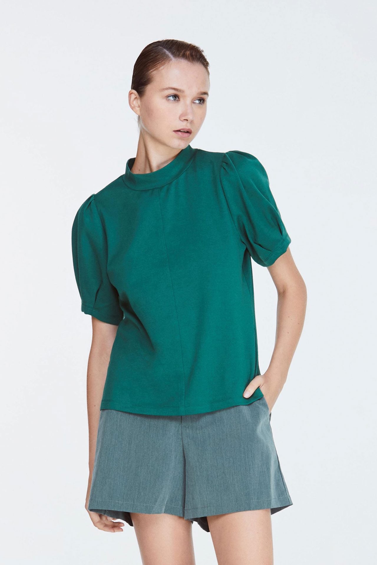 Pleated Sleeve Tee Blouse – iORA Malaysia