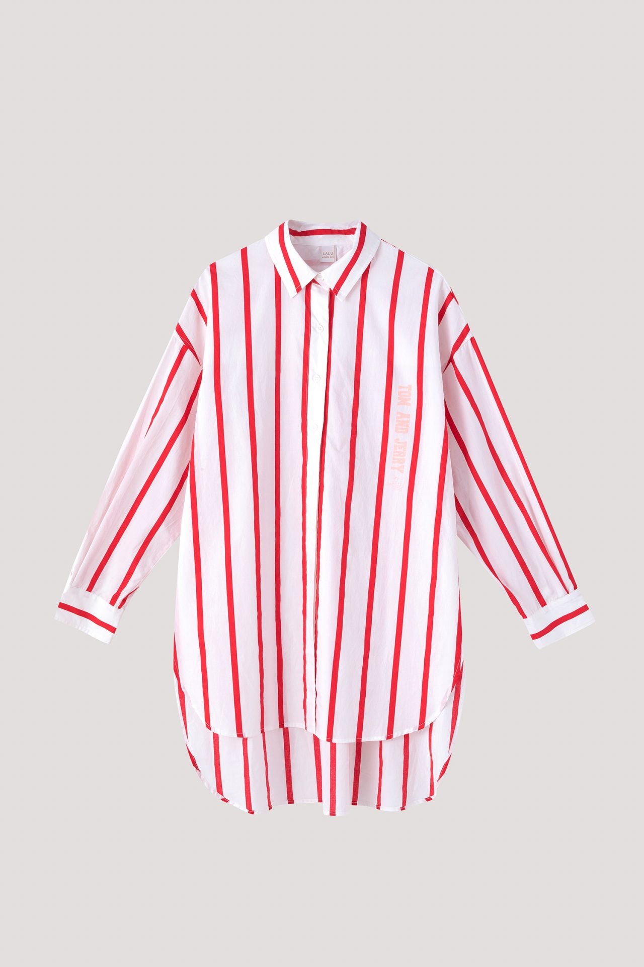 Oversized Logo Striped Button Down Top – iORA Malaysia