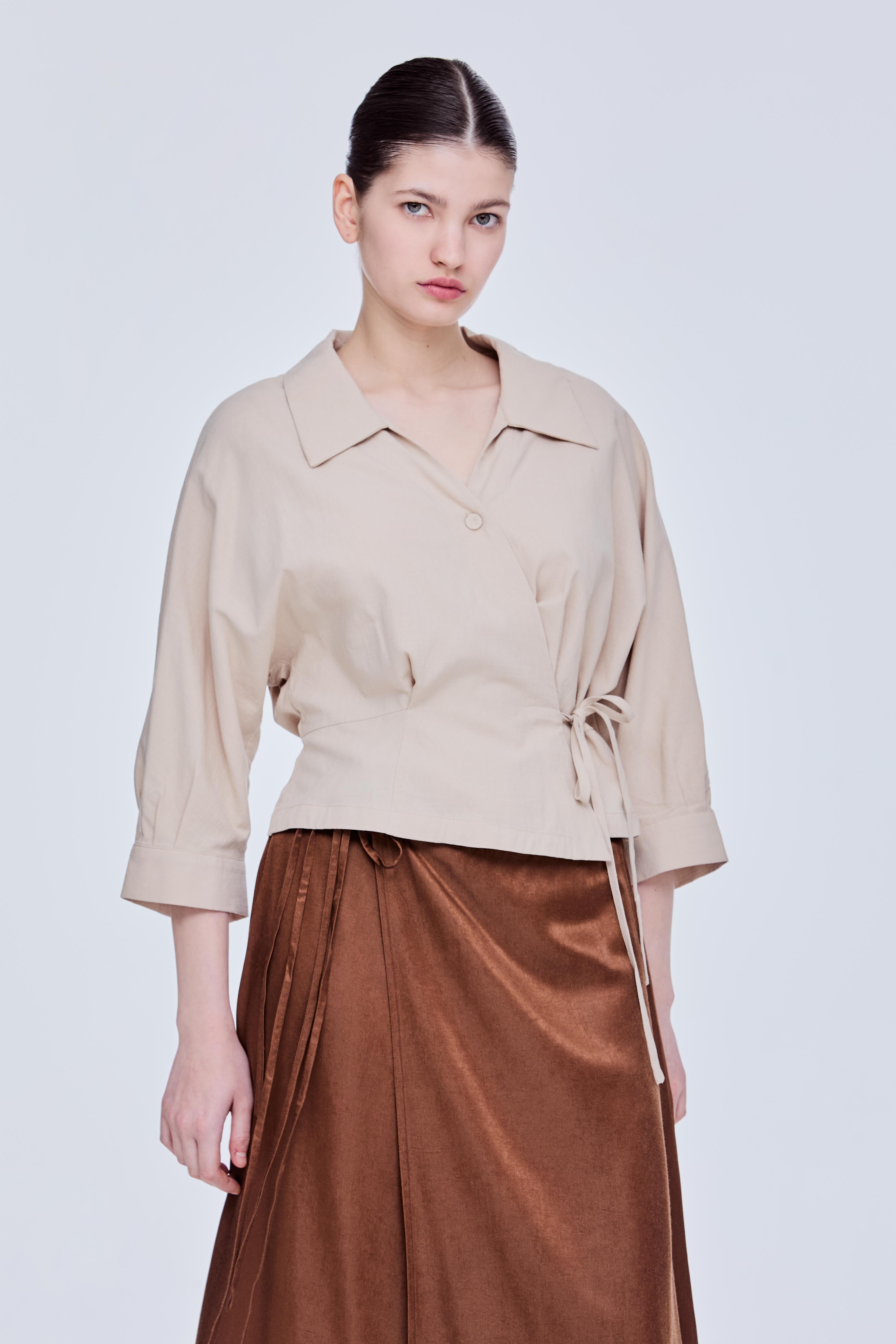 Cropped Wrap Blouse – iORA Malaysia