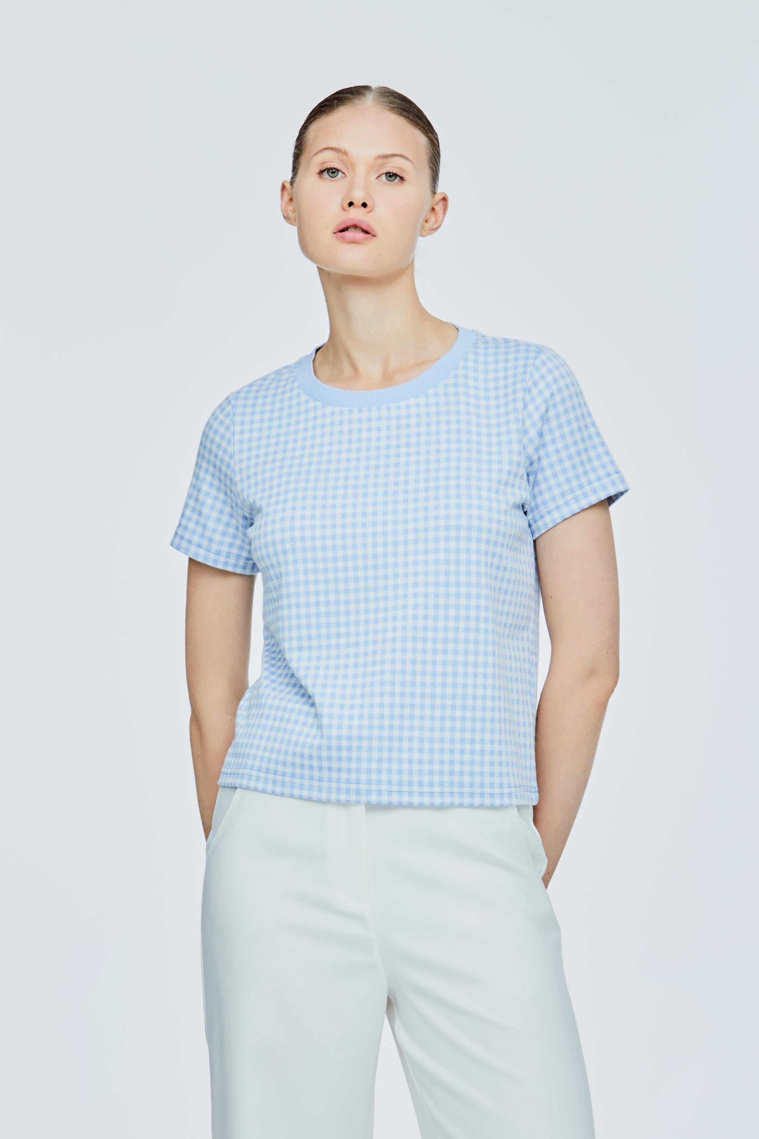Checkered Pattern Blouse – iORA Malaysia