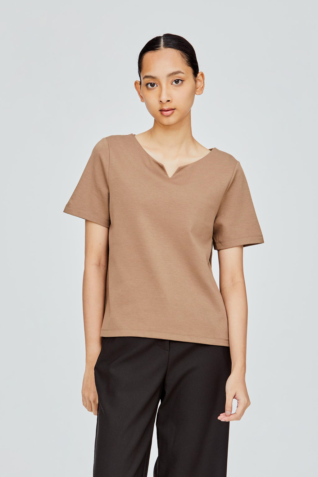 Slashed Necklined Tee – iORA Malaysia