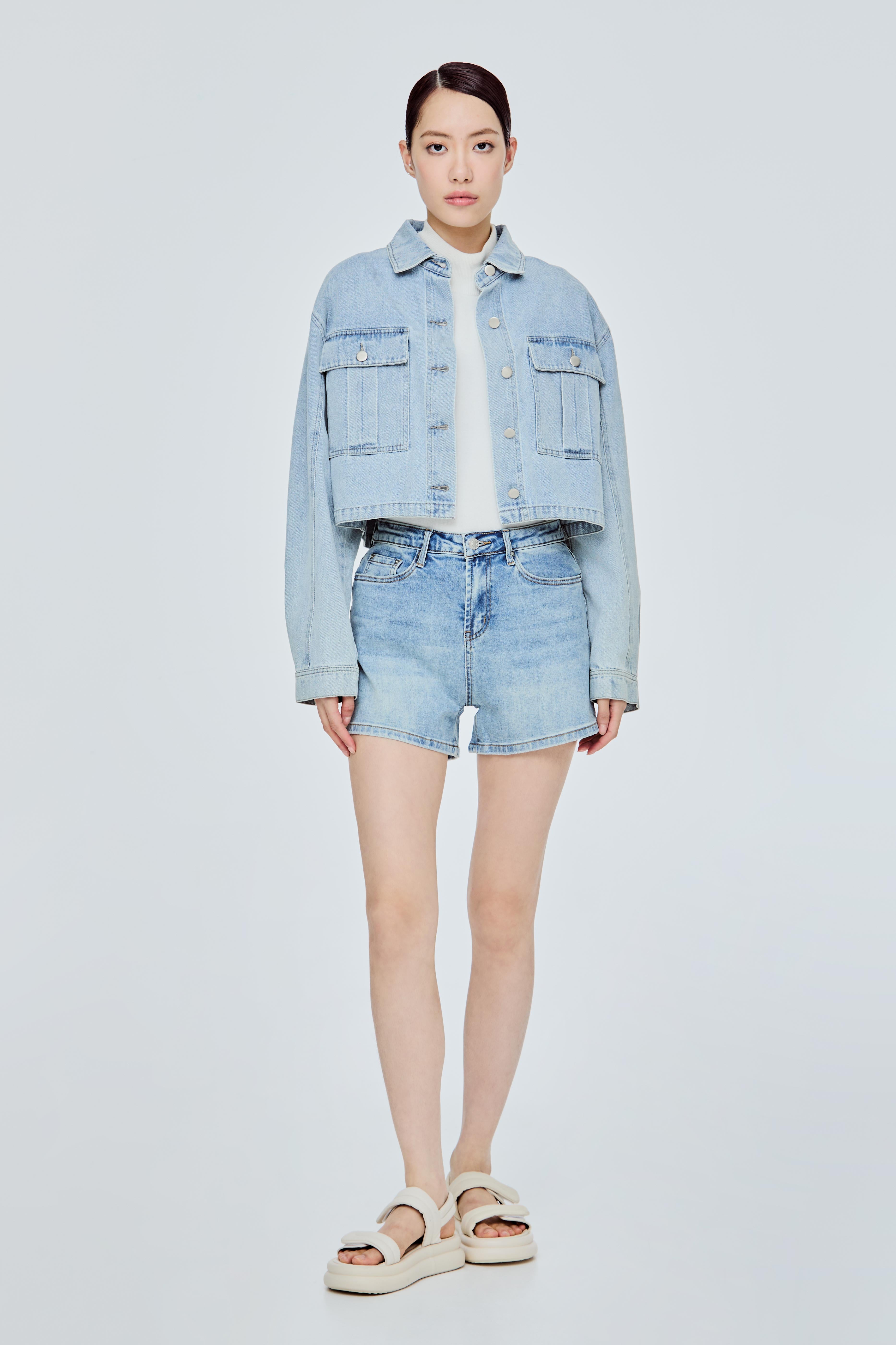 Denim Cargo Jacket – iORA Malaysia