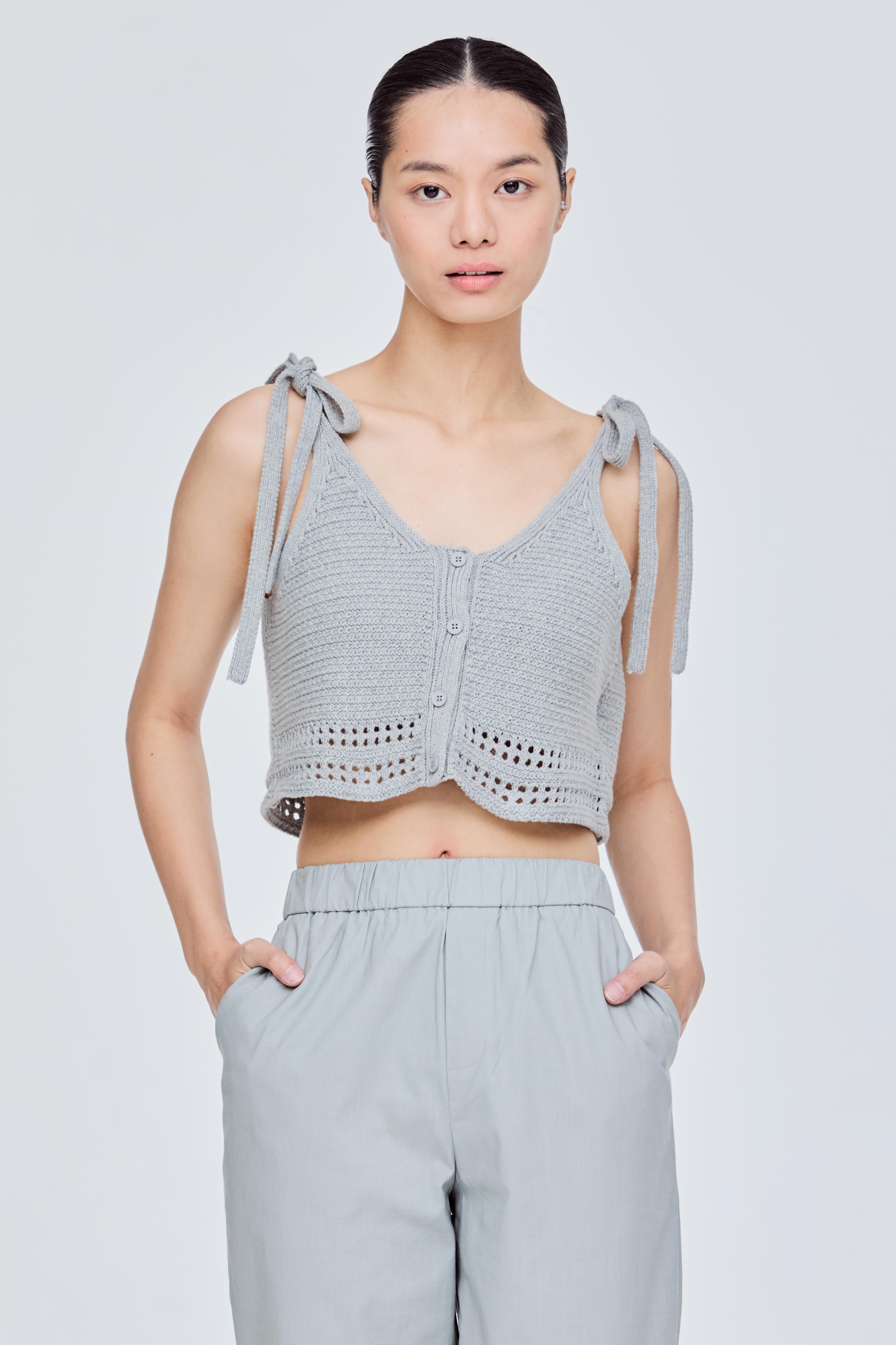 Adjustable Self Tie Knit Top – iORA Malaysia