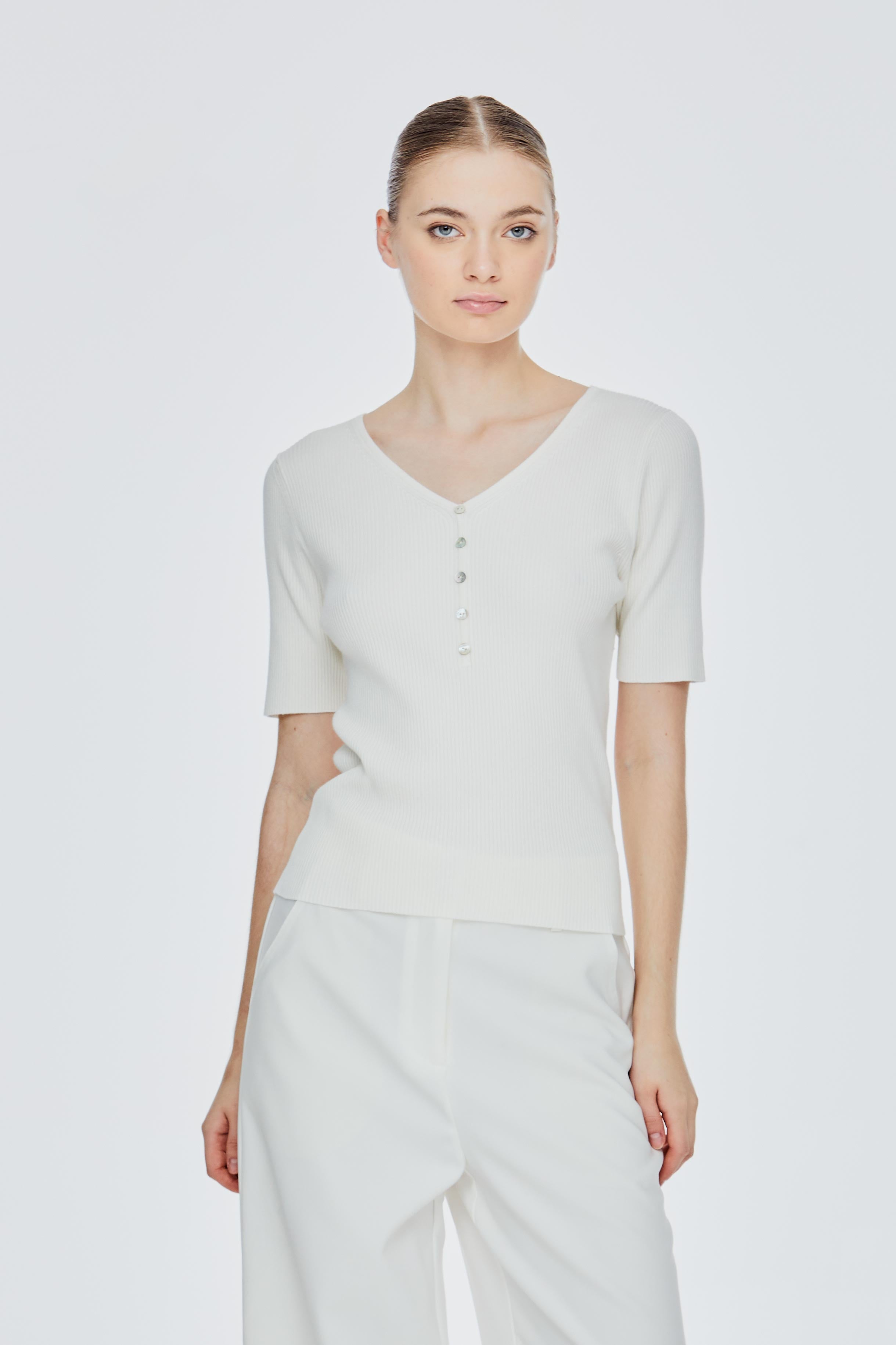 Buttoned Knit Top – iORA Malaysia