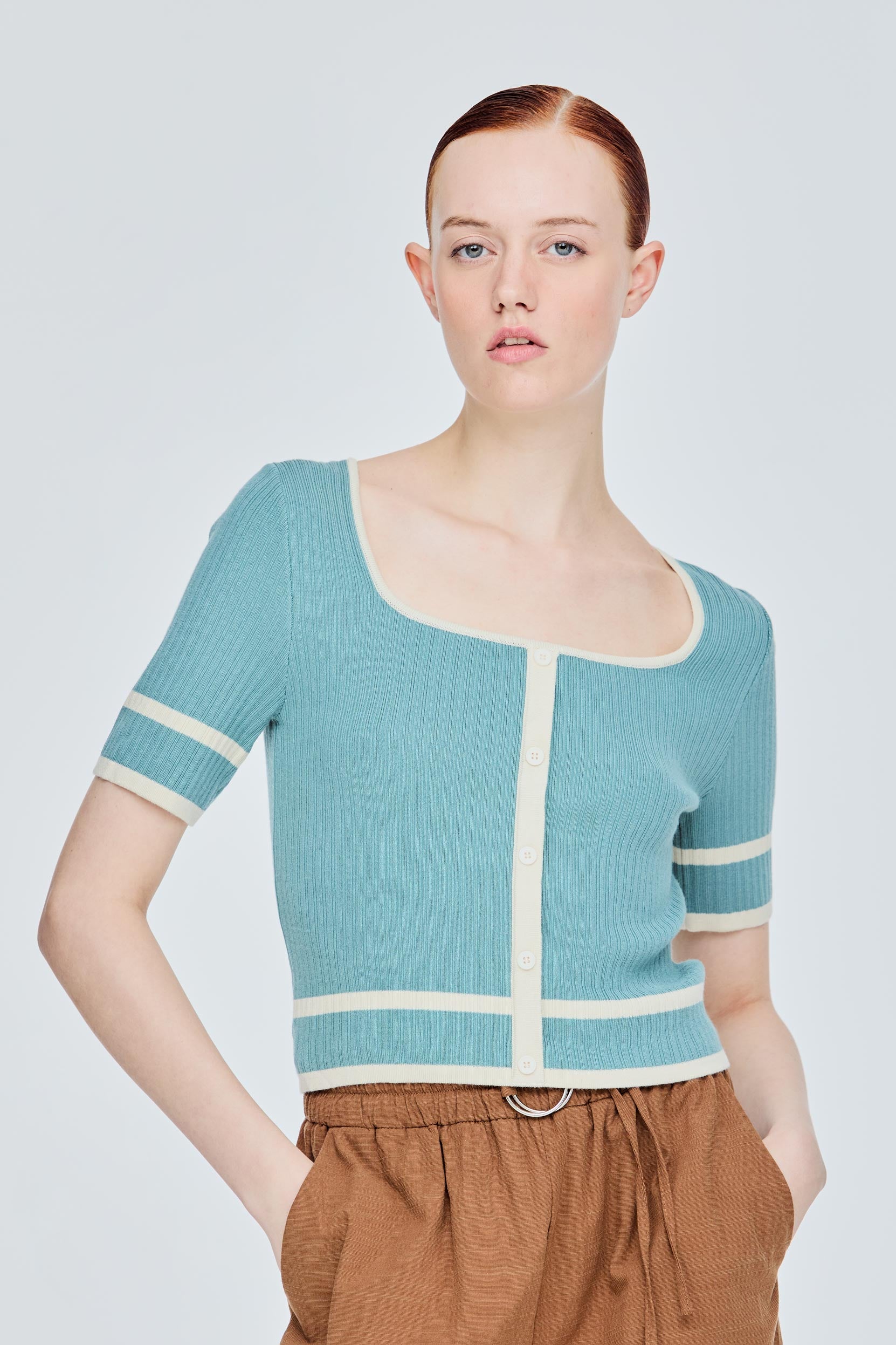 Square Neck Knit Top – iORA Malaysia