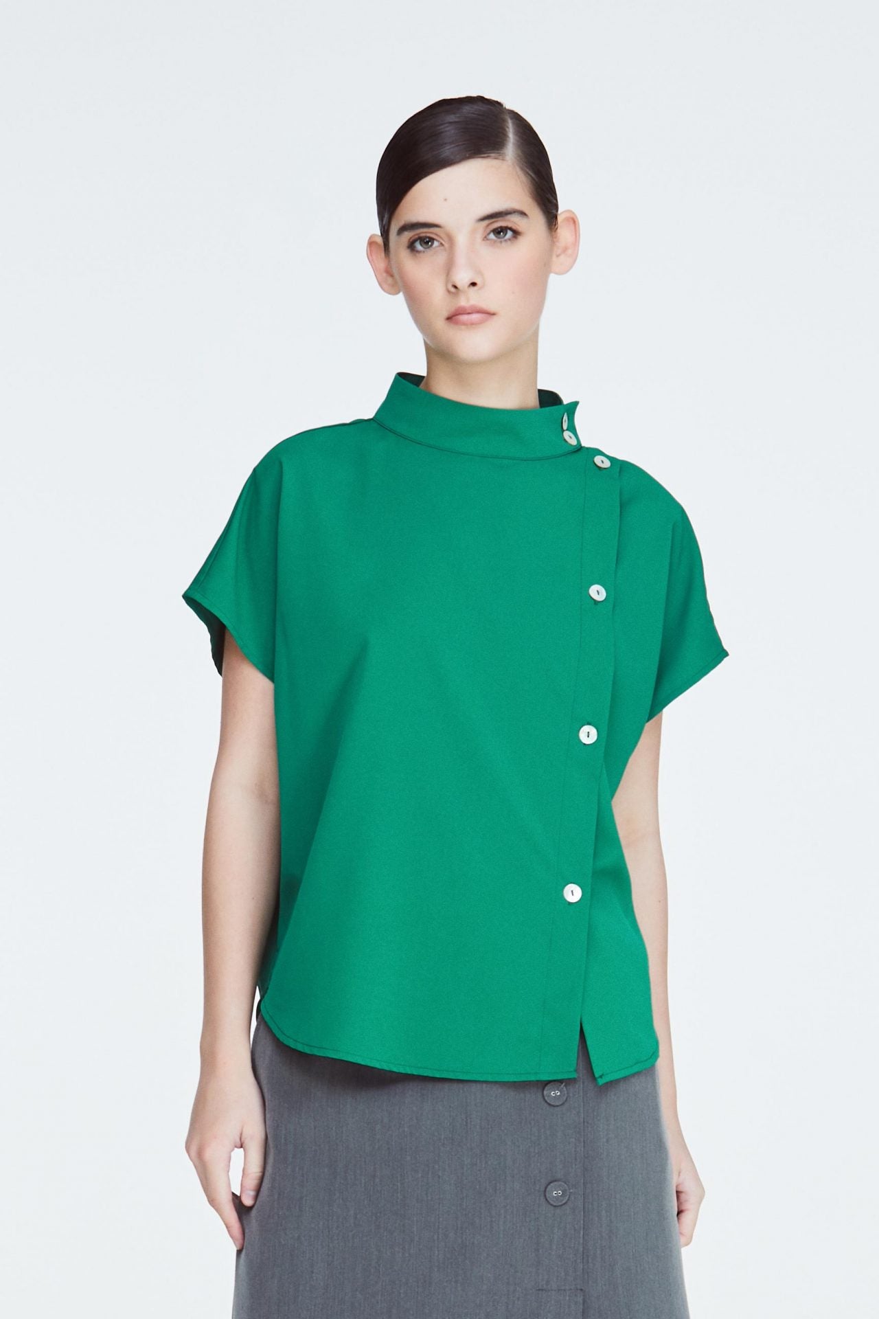 Side Button Blouse – iORA Malaysia