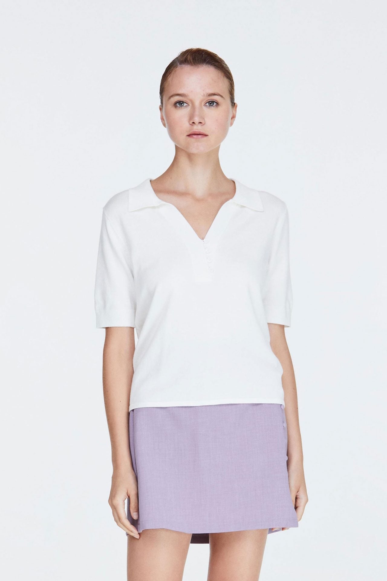 Diagonal Button Knit Blouse – iORA Malaysia