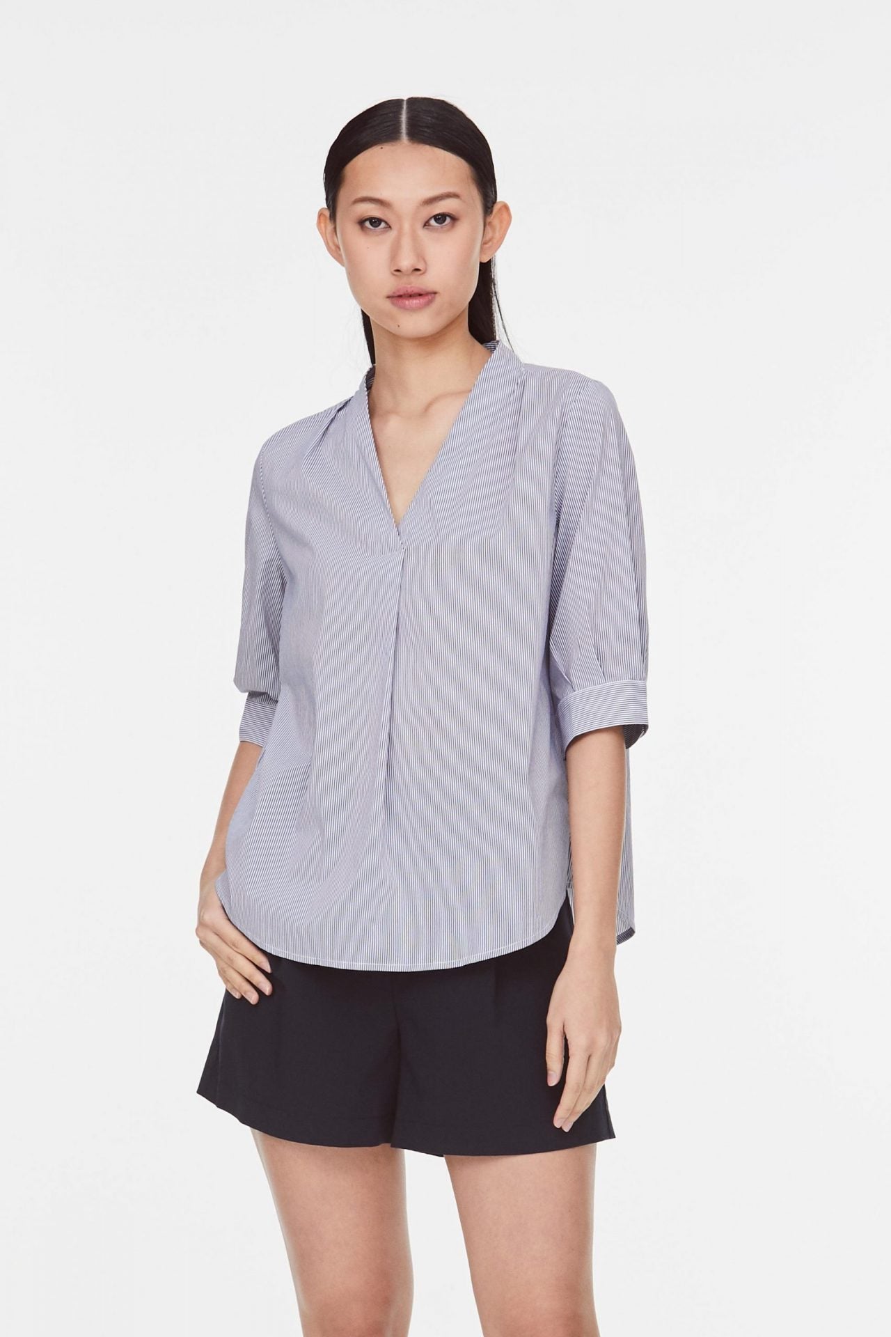 Shoulder Pleats Detail Shirt Blouse – iORA Malaysia